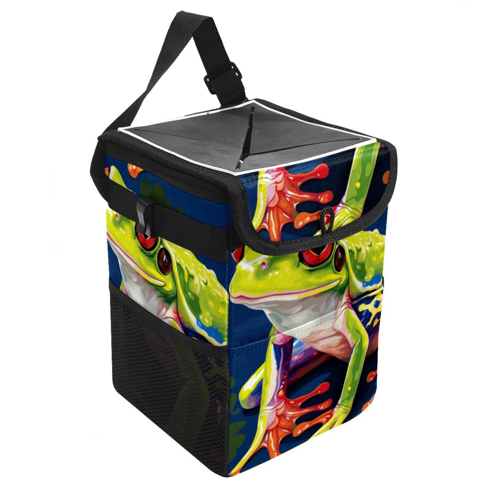 Car Trash Container with Lid, Hanging Vehicle Organizer with Storage ...