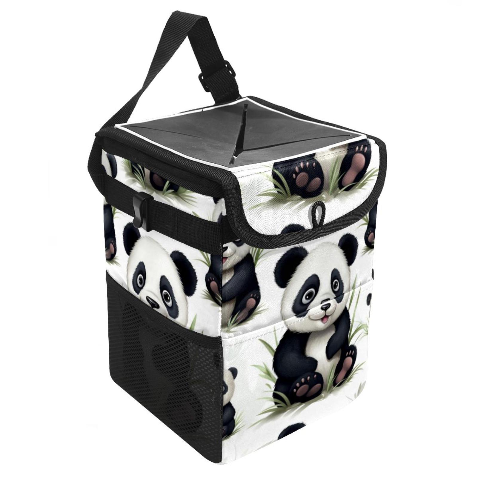 Car Trash Container with Lid, Hanging Vehicle Organizer with Storage ...