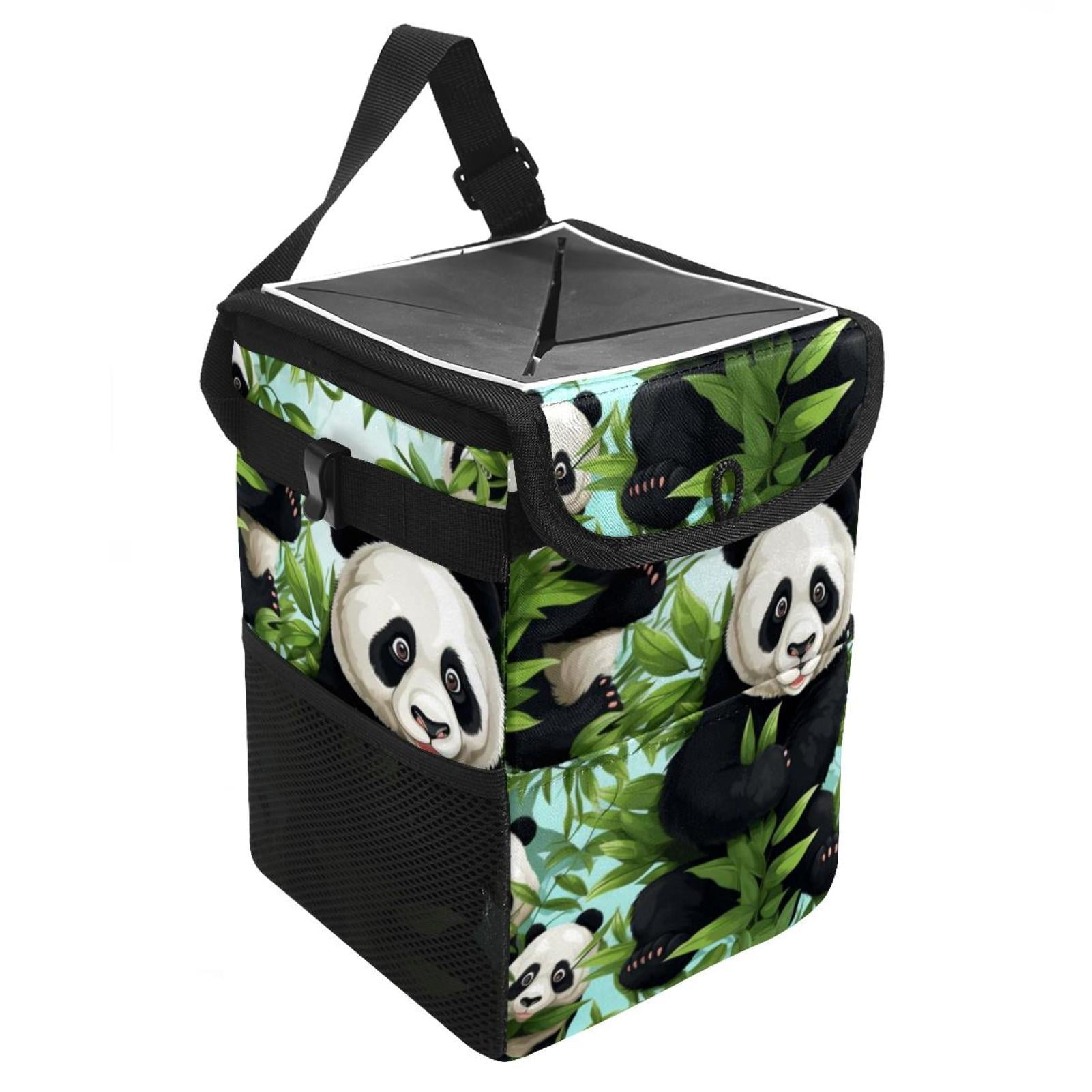 Car Trash Receptacle with Cover, Hanging Vehicle Organizer with Storage ...