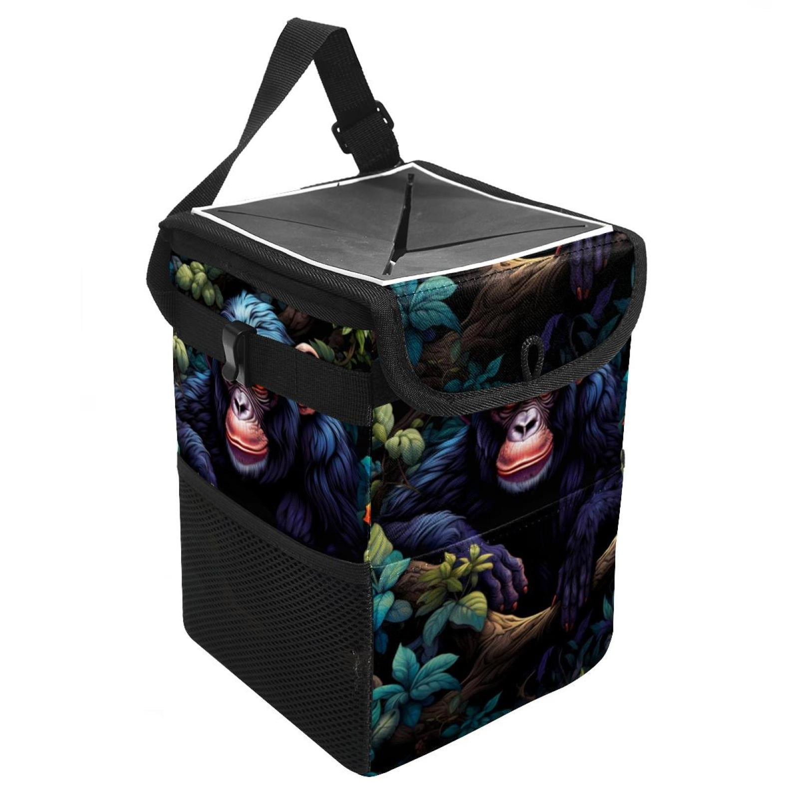 Car Trash can with Lid, Hanging Vehicle Organizer with Storage Pockets ...