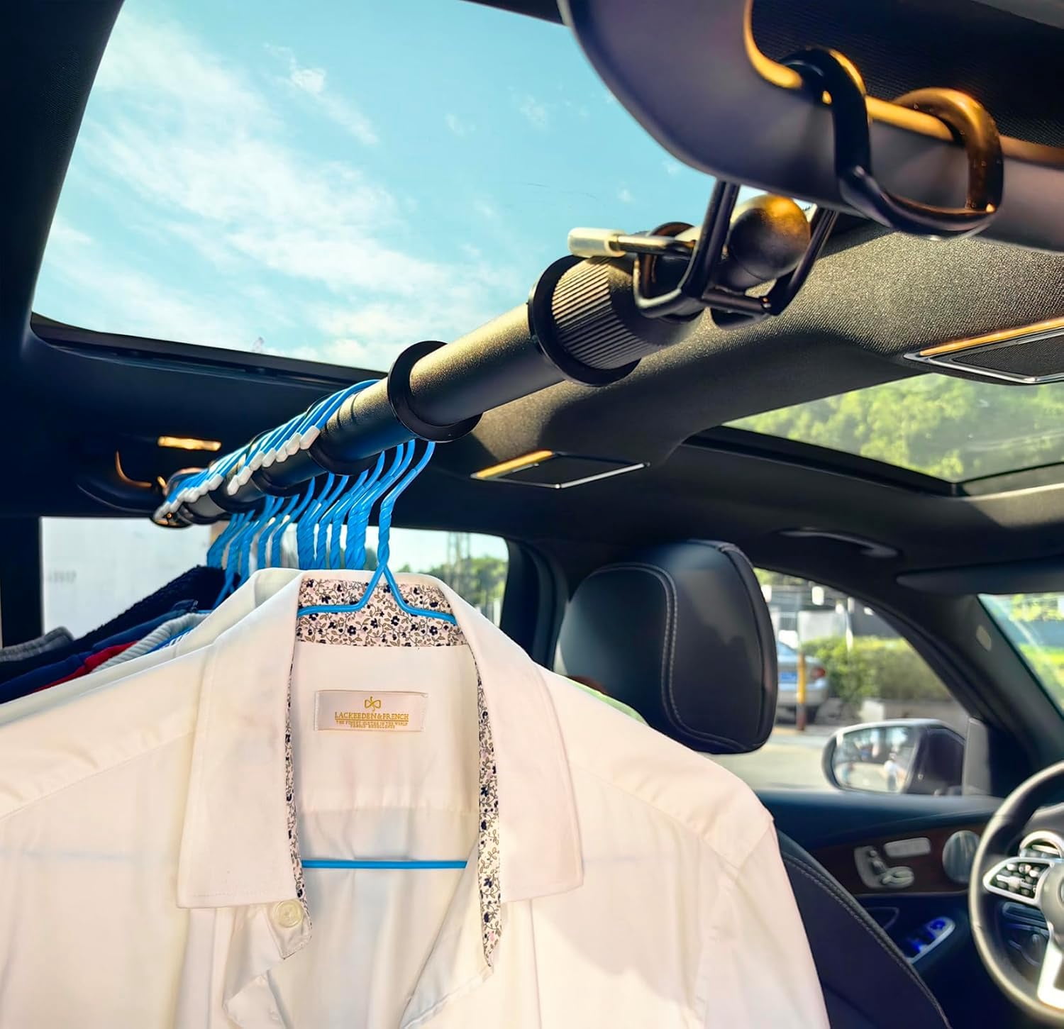 Car Travel Clothes Hanger Bar Expandable 36''-60'' Clothing Rack for ...