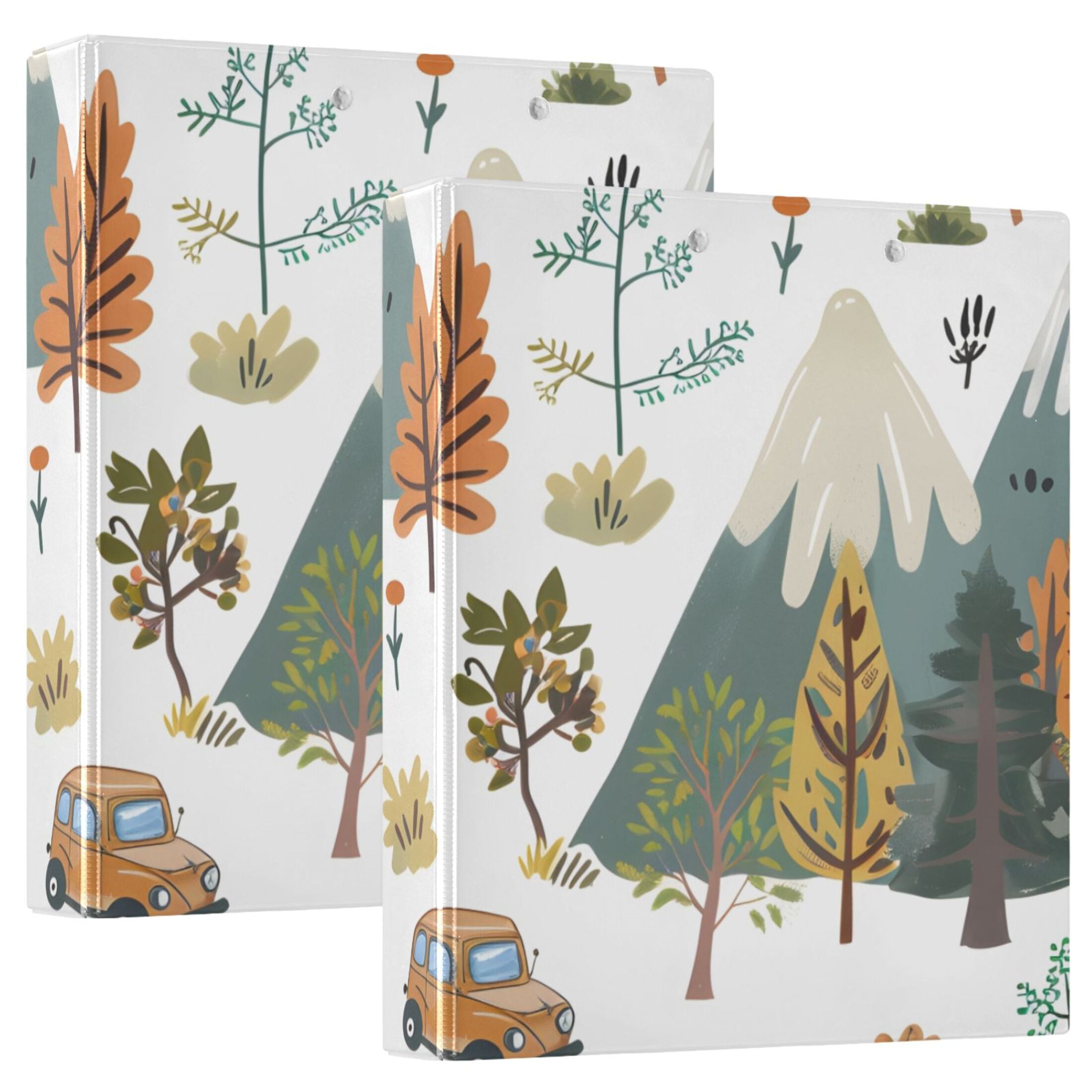 Car Tree Mountain 3 Ring Hardcover Binders 1.5" Round Rings for Letter ...