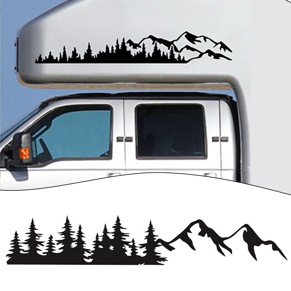 Car Tree Mountain Forest Decal Vinyl Sticker For Truck SUV RV Trailer ...