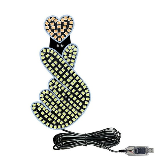 Car Triangle Window Heart Light, Car Mounted Heart Light, Usb Creative ...