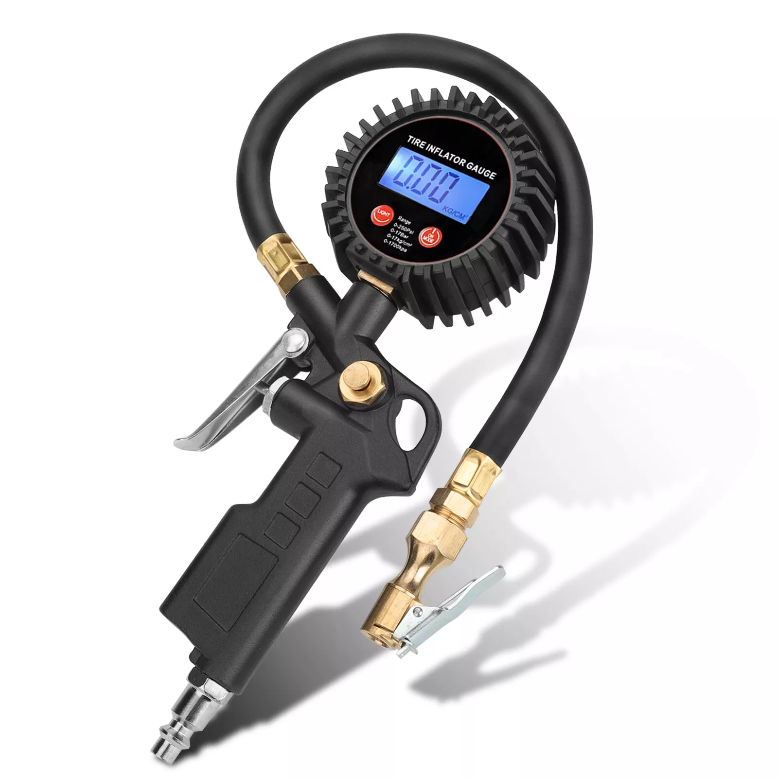 Car Truck Digital Tire Inflator Pressure Gauge 0-250 PSI Air Chuck LED ...