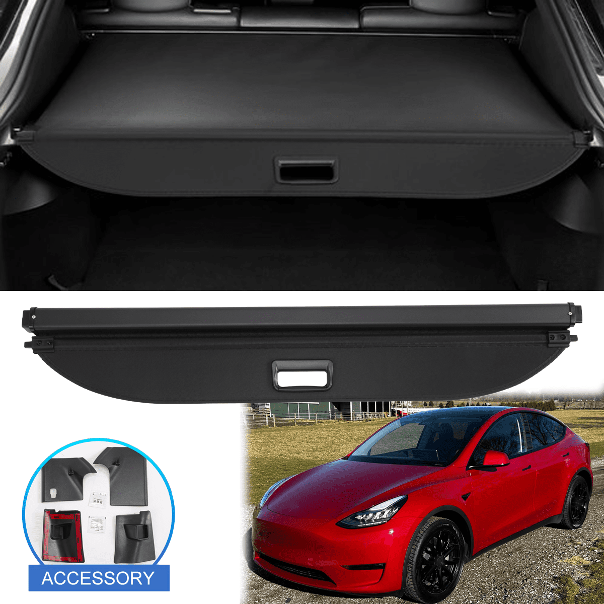 Car Trunk Cargo Cover Luggage Shade Shield Fit For 2020 2021 2022 Tesla ...