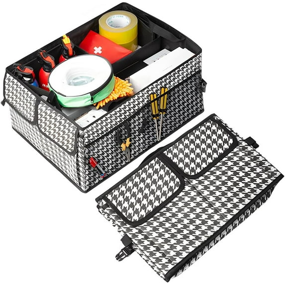Car Trunk Organizer, Collapsible Multi Compartment Vehicle Storage Box ...