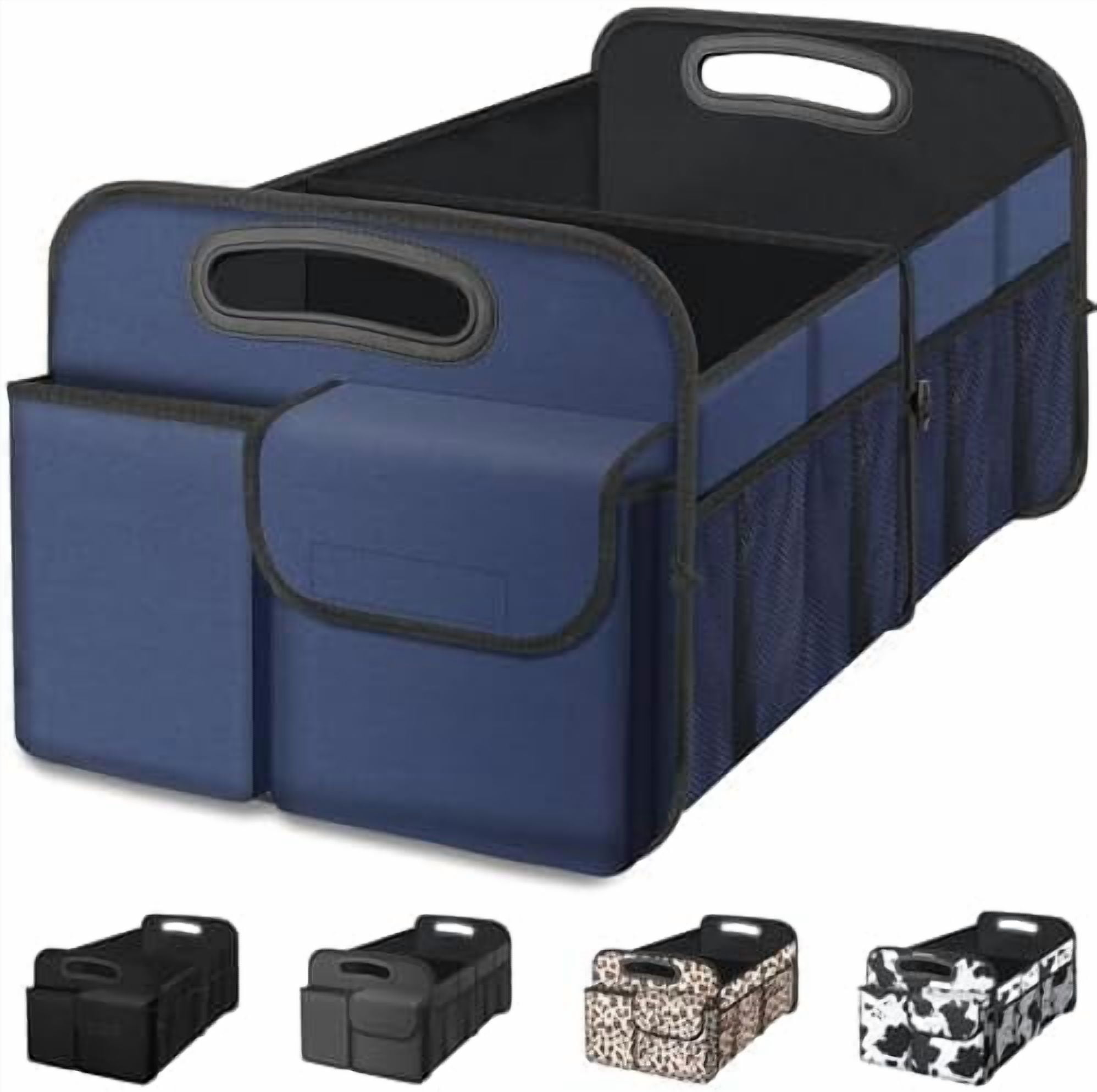 Car Trunk Organizer, Collapsible, Waterproof, Non-Slip, Blue, 52L, 5 ...