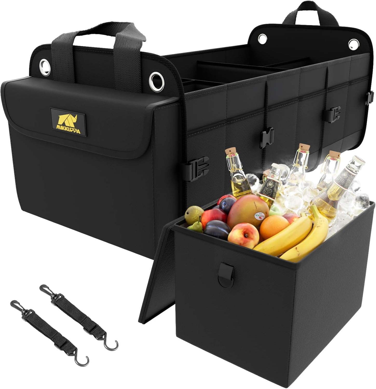 Car Trunk Organizer with Cooler - 100L Large Car Organizer, 1680D ...