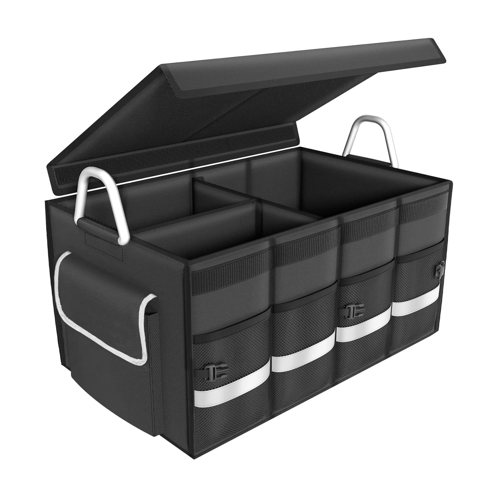 Lychee Heavy Duty Trunk Organizer, Black SUV Trunk Cargo Storage ...