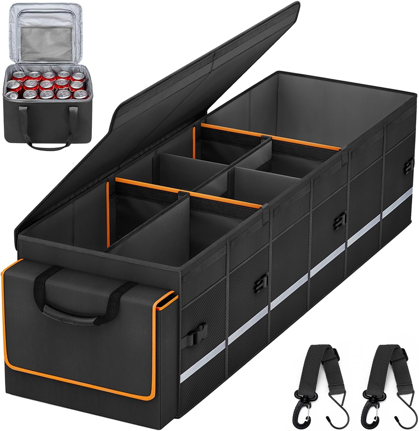 Car Trunk Organizer and Storage with Lid & Removable Leakproof Cooler ...