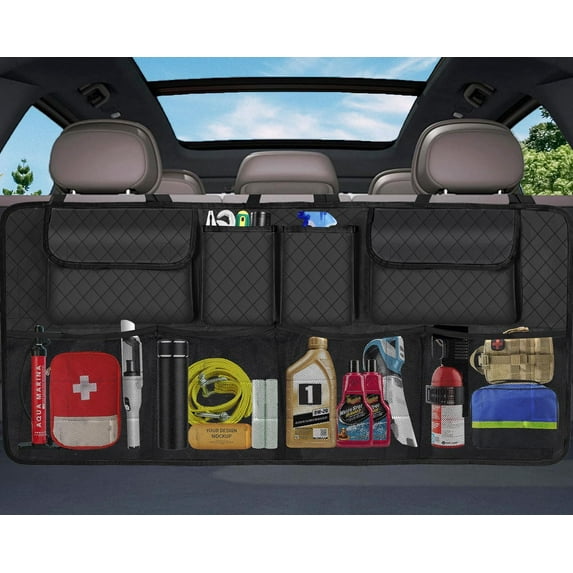 Car Trunk Organizer and Storage, Large Capacity Backseat Hanging Storage Accessories, Backseat ...