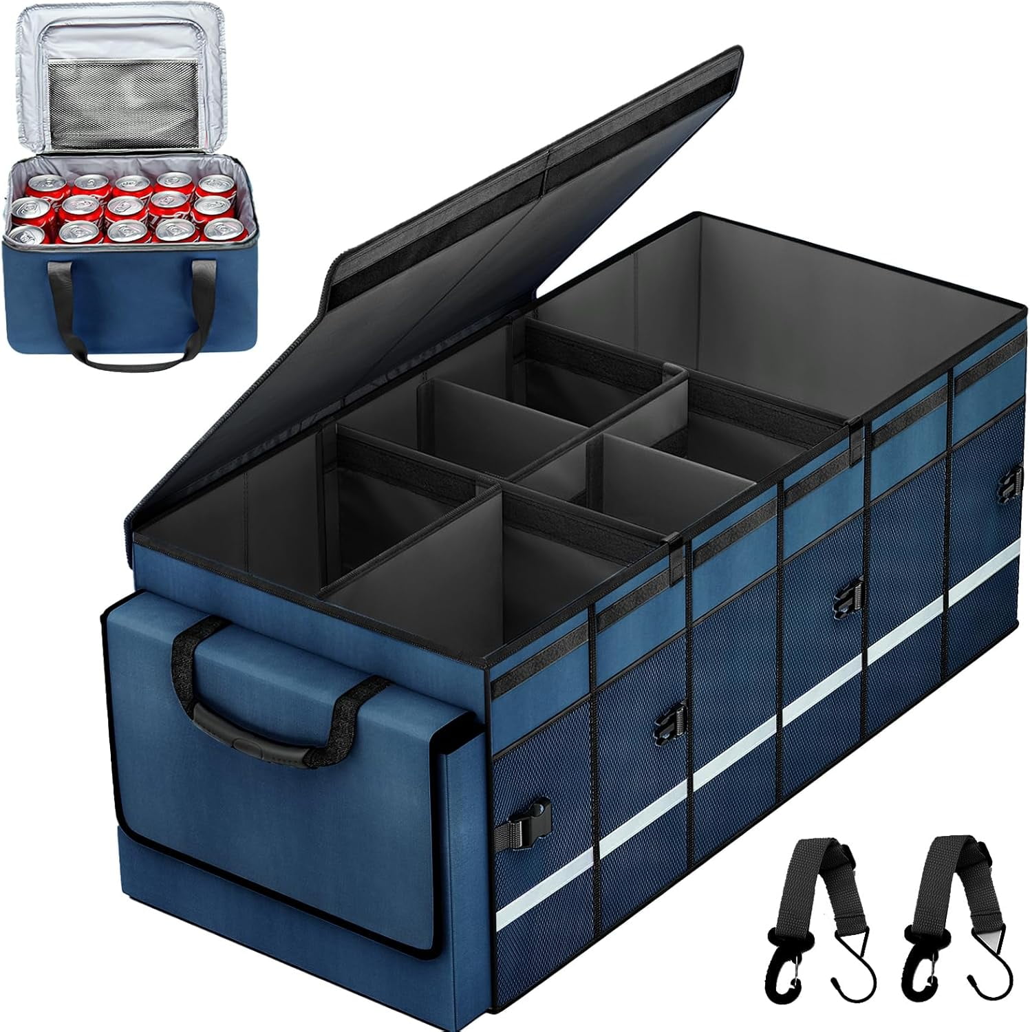 Car Trunk Organizer and Storage with Removable Leakproof Cooler Bag, 6 ...