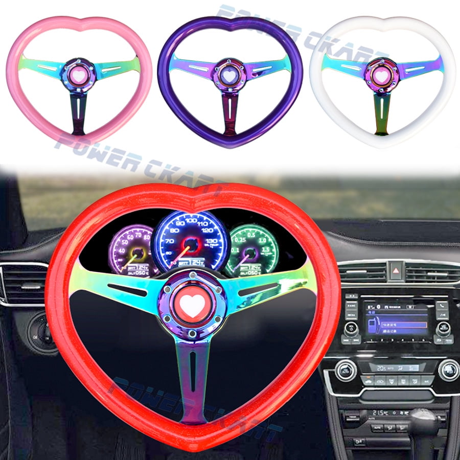 Car Tuning Heart Shape ABS Steering Wheel 14inch Drift Racing Sport ...