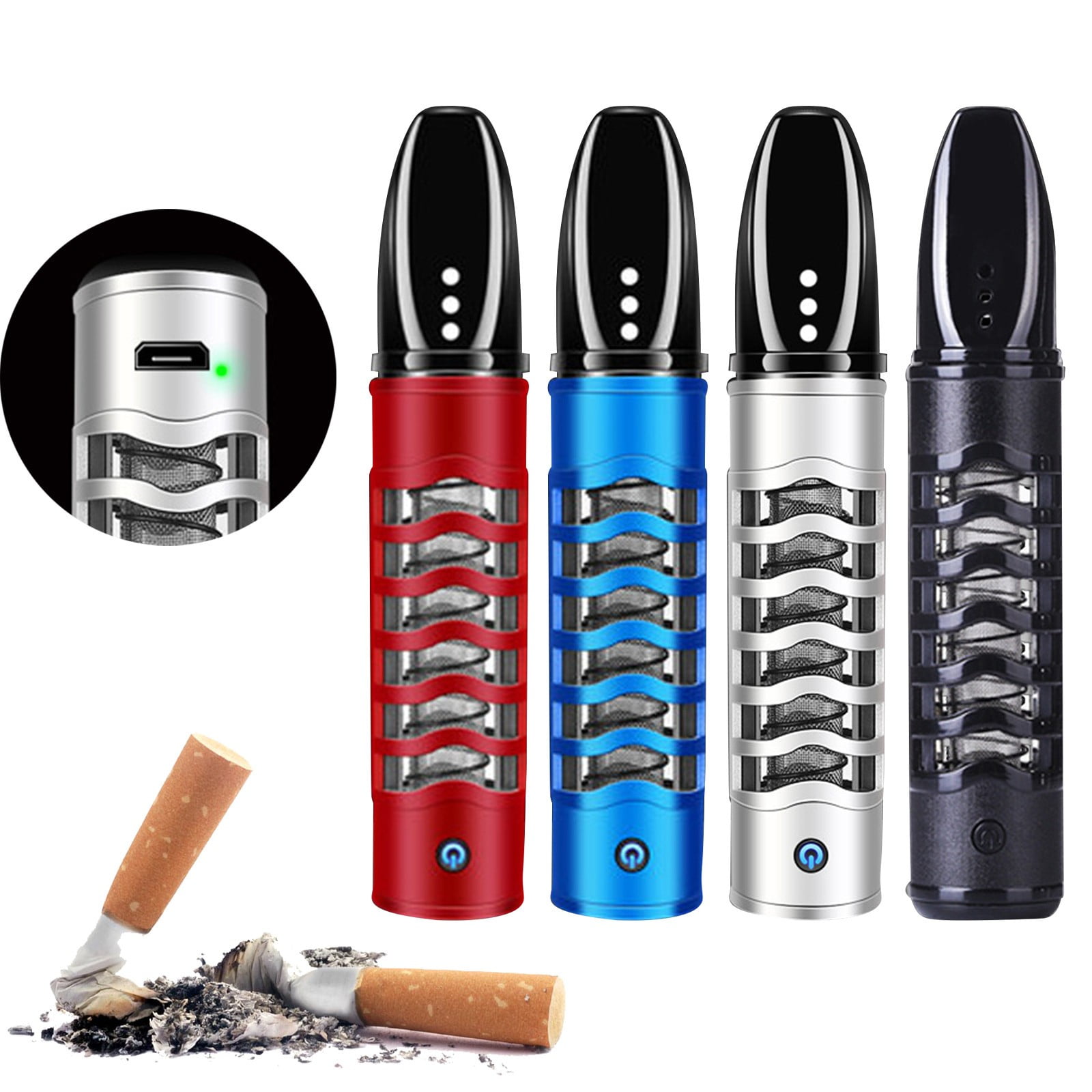 Car USB Charger Ashtray with Tungsten Coil Secure Ash Filter Holder ...