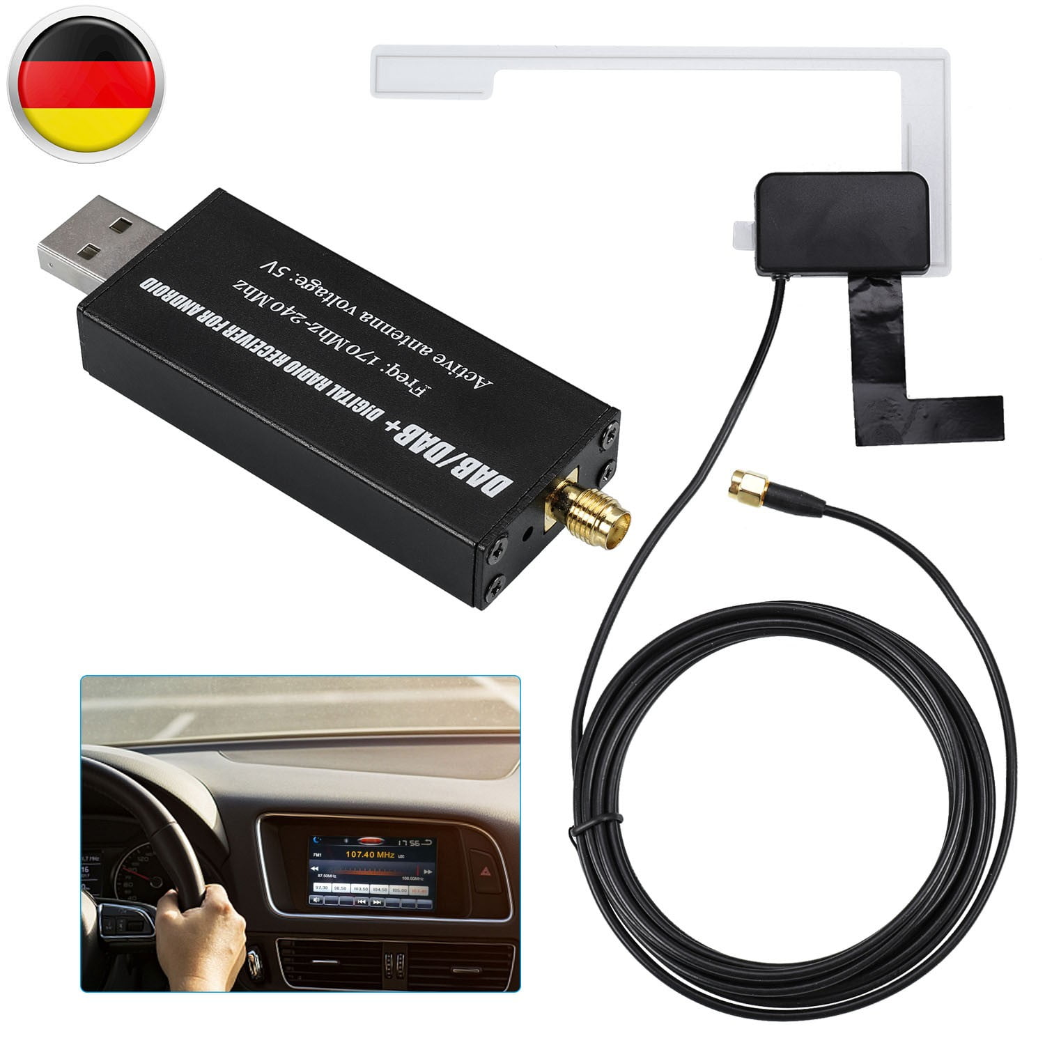 Car USB-DAB Radio Audio Receiver Signal Tuner for Android Navigation ...
