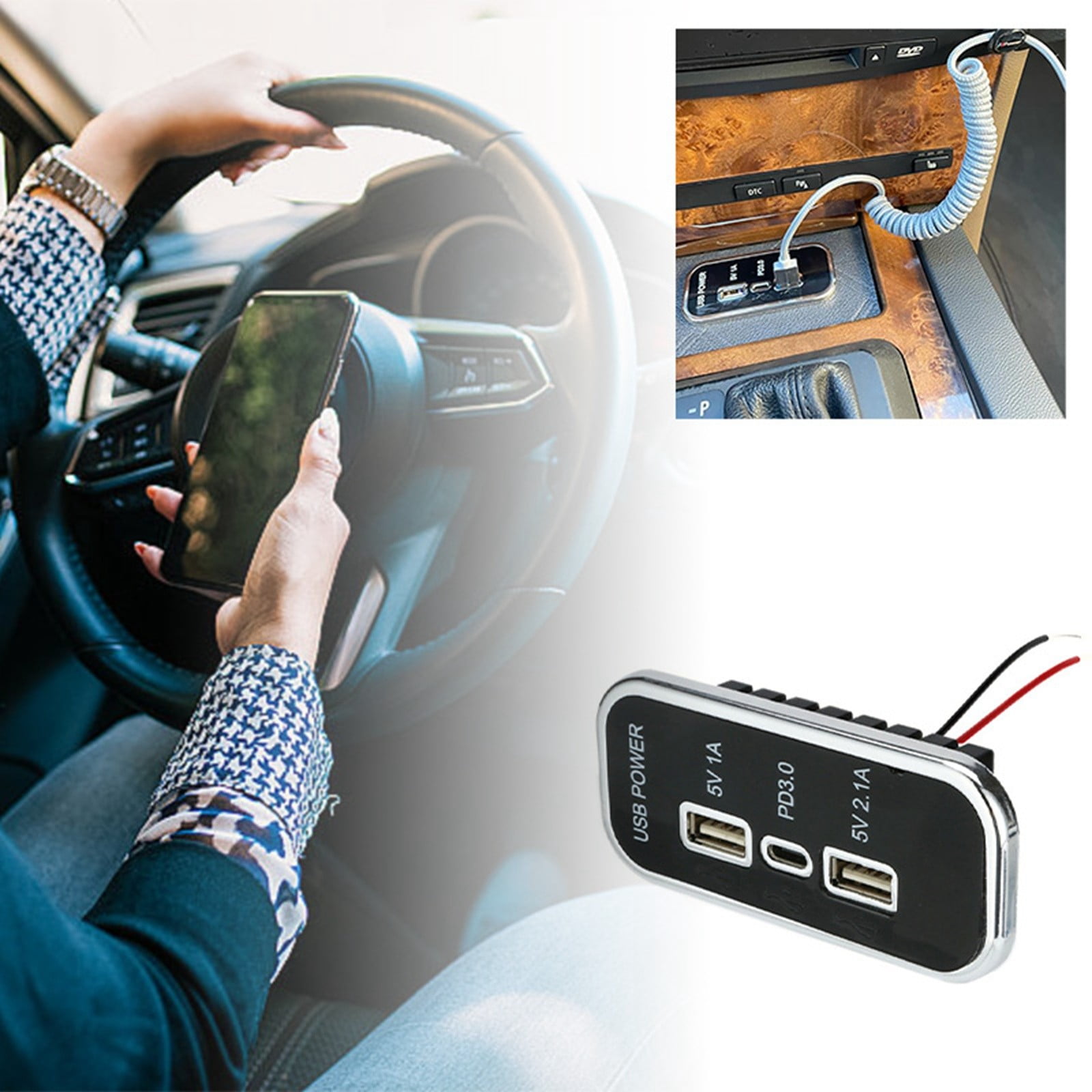 Car USB Fast Charger with Smart Compatibility and Sleek Design for ...