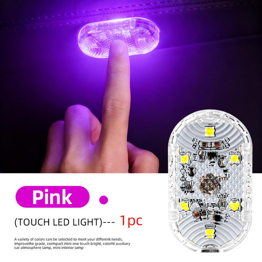 Car USB Rechargeable LED Touch Light Wireless Auto Roof Reading Mini ...
