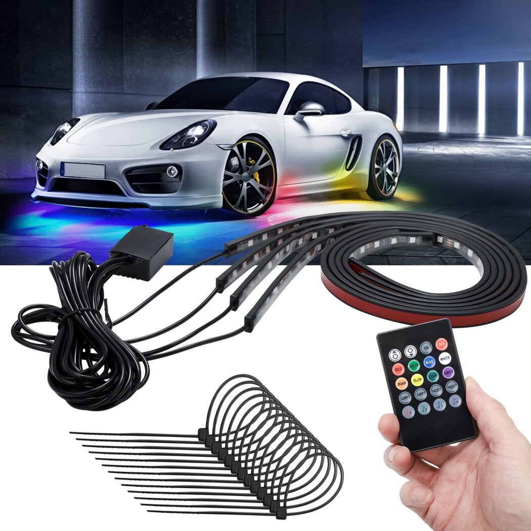 Car Underglow Light with Remote Control, 4 In 1 Colorful Car Underbody ...