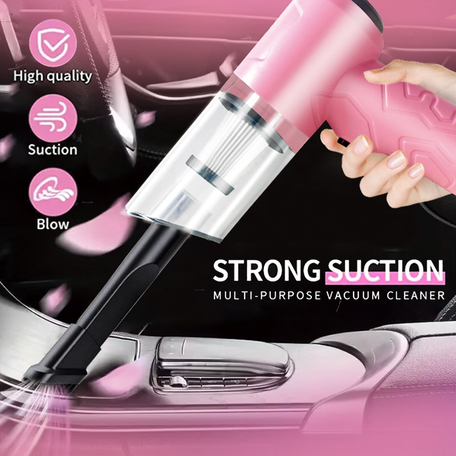 Car Vacuum Cleaner, 12v Handheld 3200pa Suction, Wet Dry Cleaning with ...