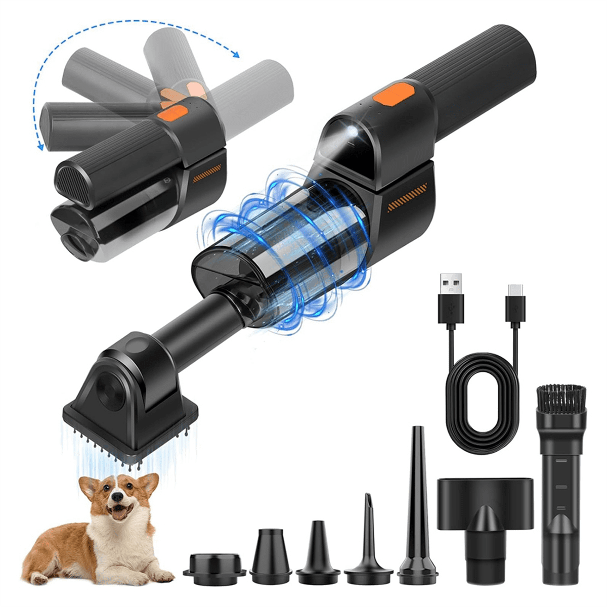 Car Vacuum Cleaner High Power 20000PA 3-Speed Adjustable Brushless ...