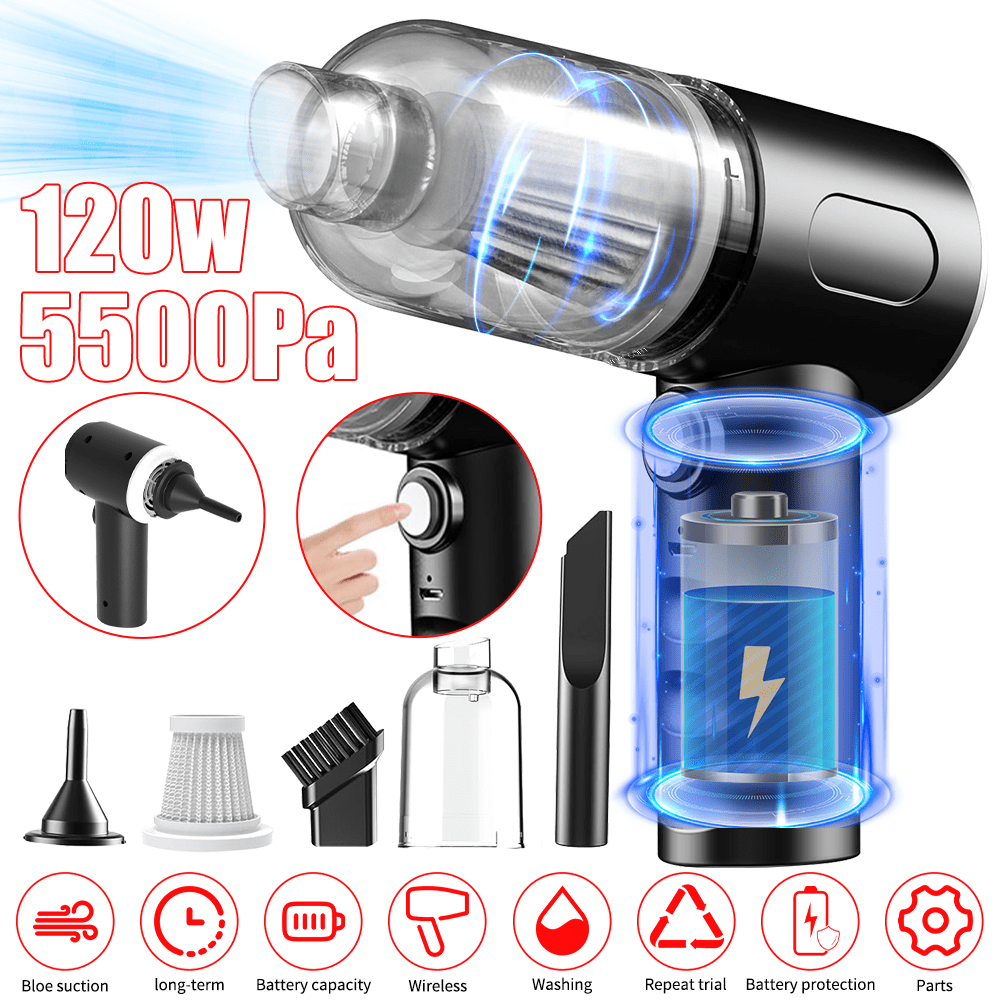 Car Vacuum Cleaner,KEPEAK 45000RPM Electric Air Duster, 1000mAh Battery ...