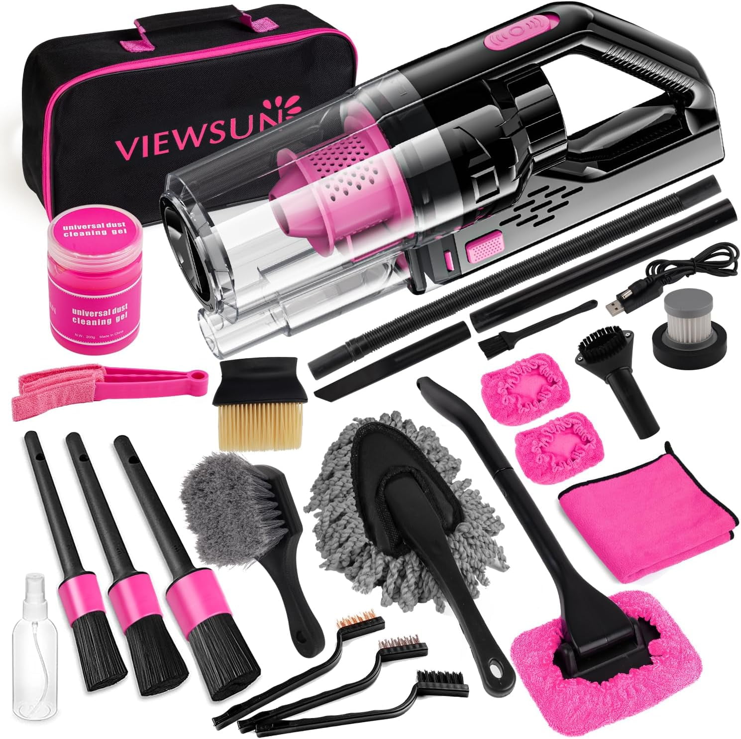 Car Vacuum Cordless Rechargeable, 8000PA High Power Handheld Vacuum ...