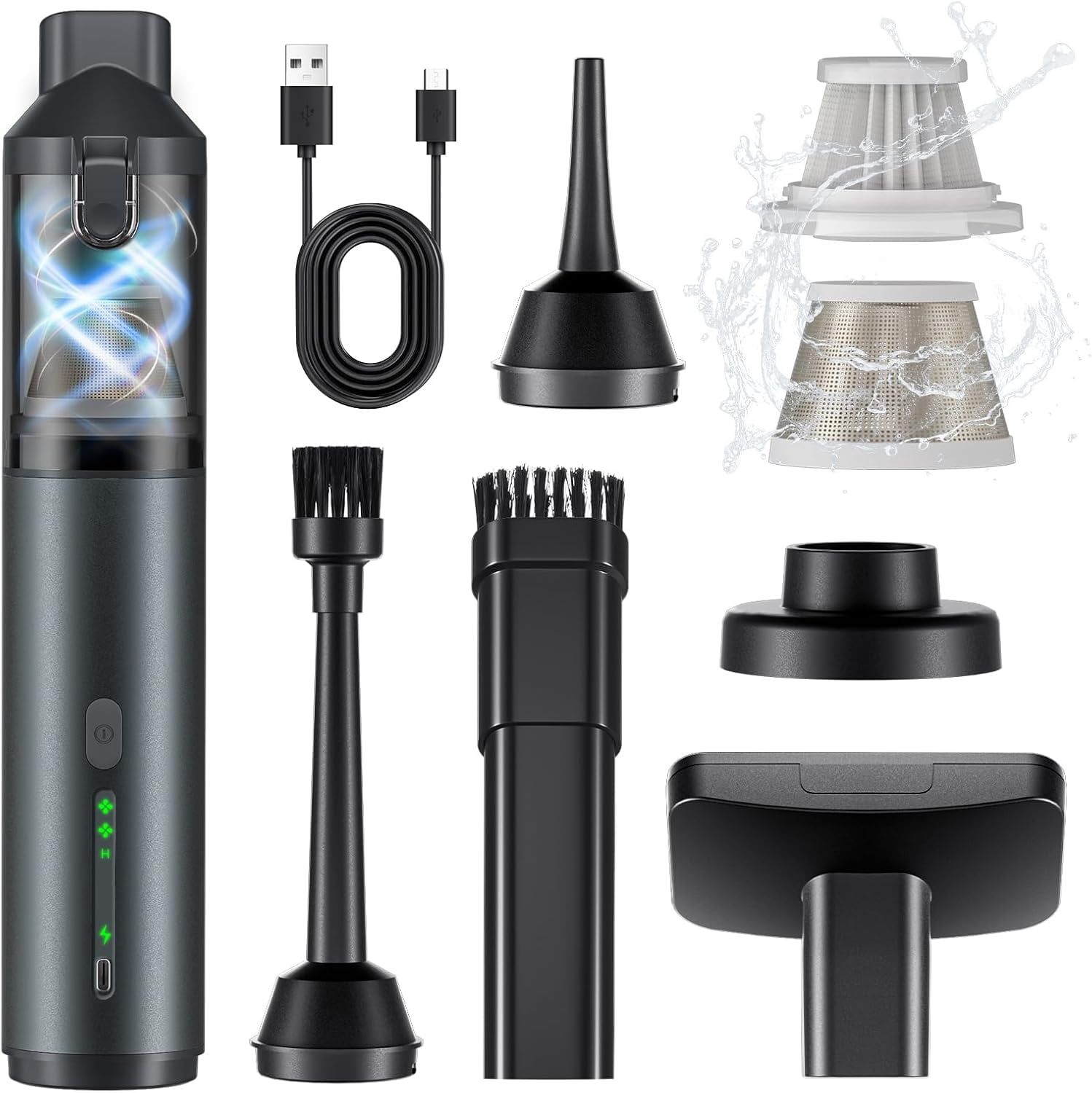 Car Vacuum Portable with 16000Pa Powerful Suction, Handheld Vacuum ...