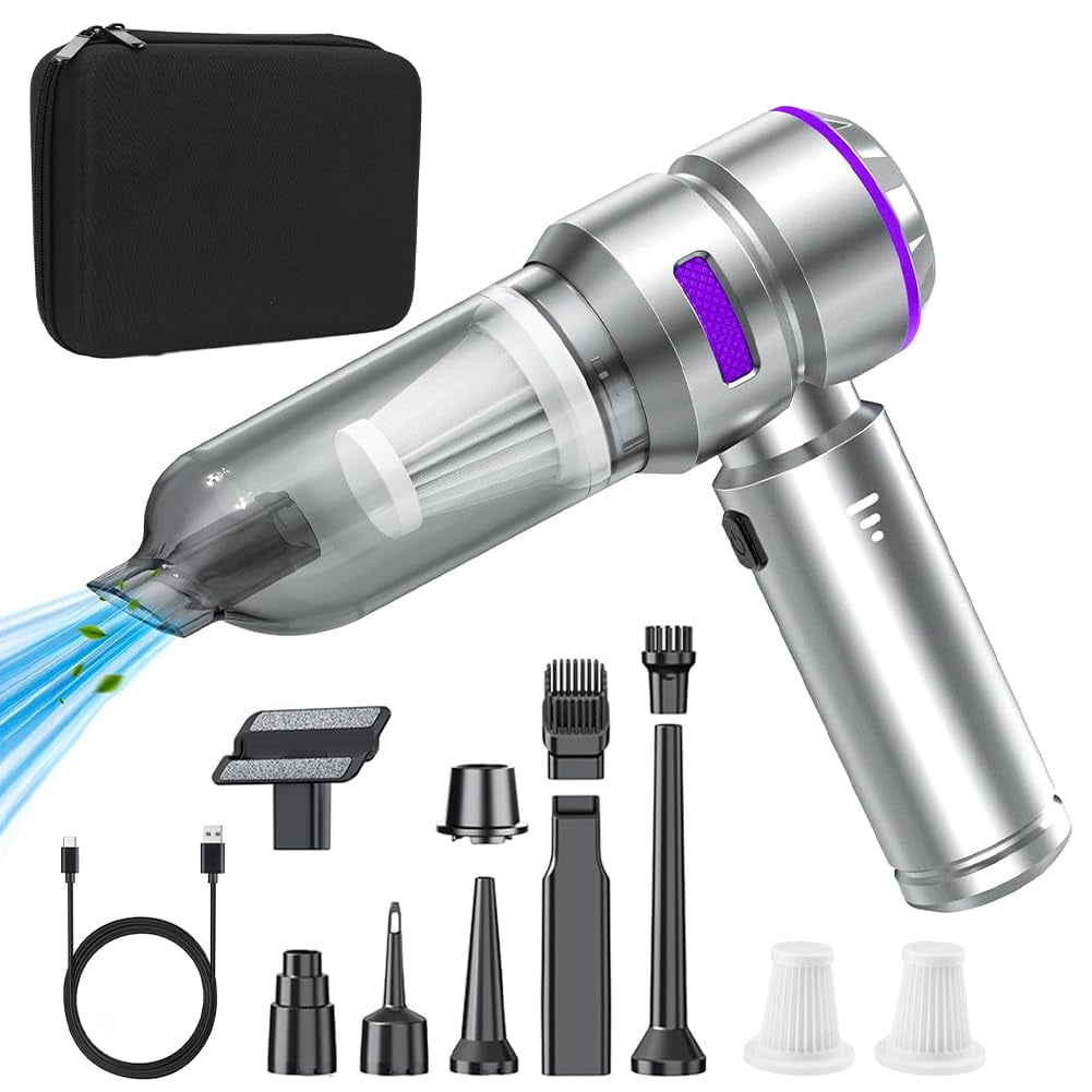 Car Vacuum Portable Cordless, 16000PA Handheld Vacuum Cleaner and Air ...