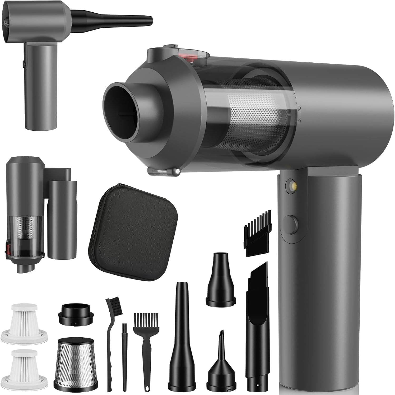 Car Vacuum Portable Cordless with 16000PA Ultra Suction 4-in-1 Foldable ...