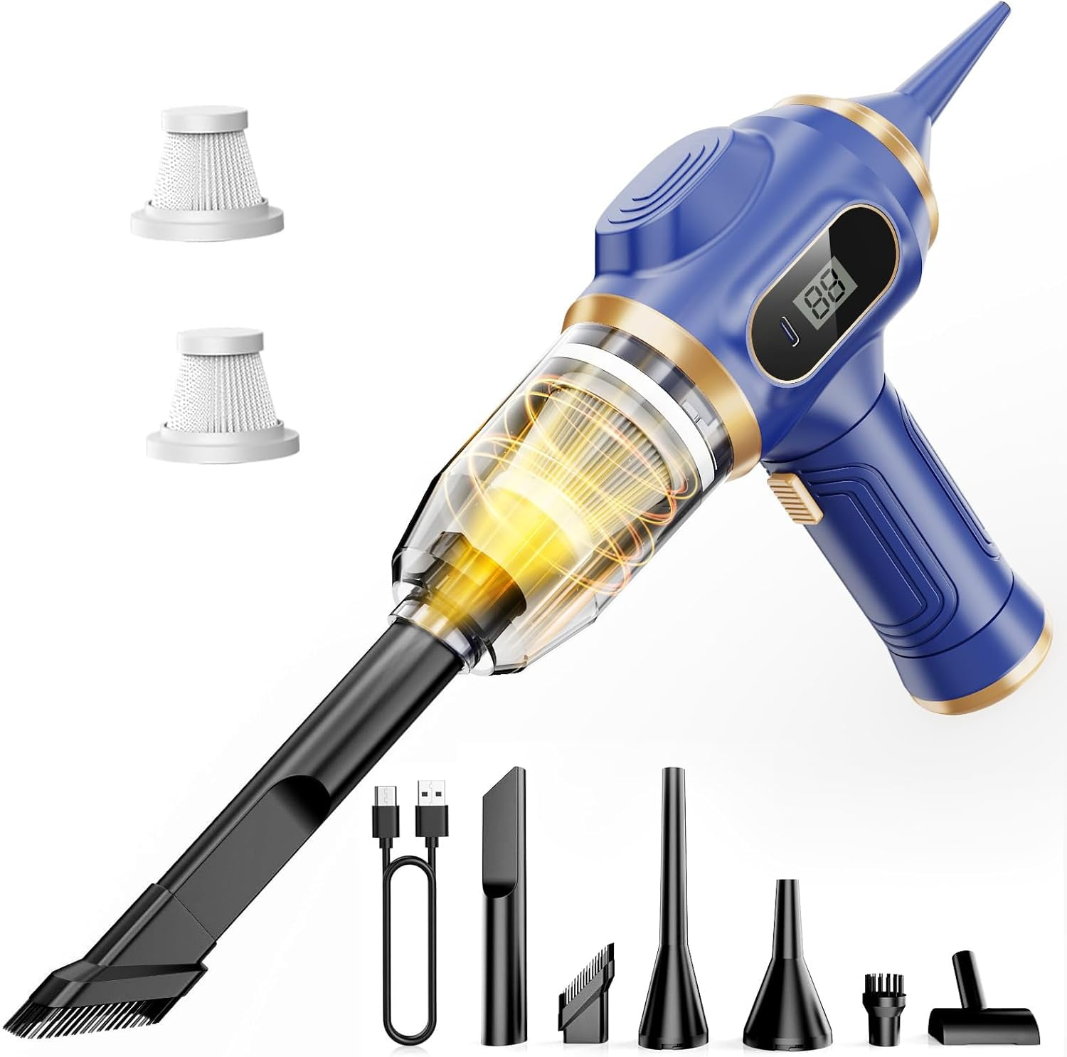 Car Vacuum Portable Cordless 17000Pa Cordless Mini Handheld Vacuums ...