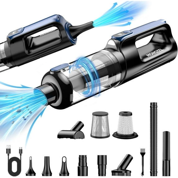 Car Vacuum Portable Cordless, 18000Pa 2 in 1 Vacuum Cleaner&Air Duster ...