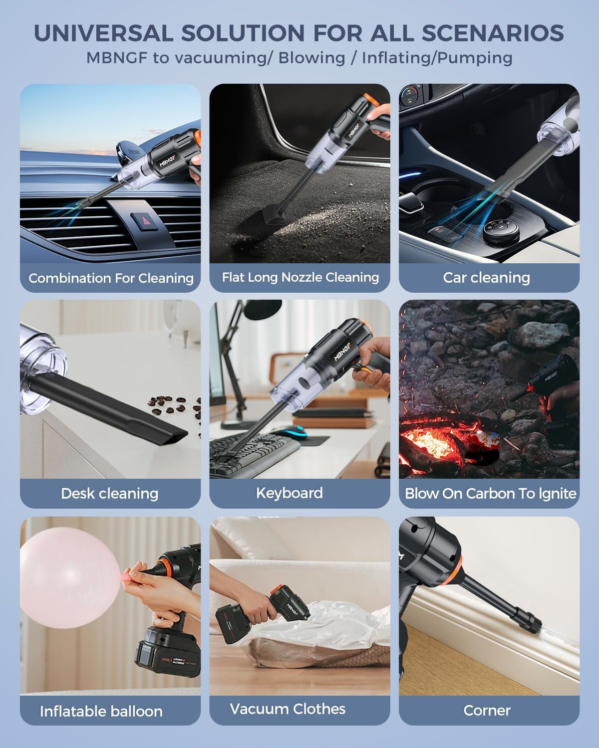 Car Vacuum Portable Cordless,35000PA High Power Suction & Blower ...