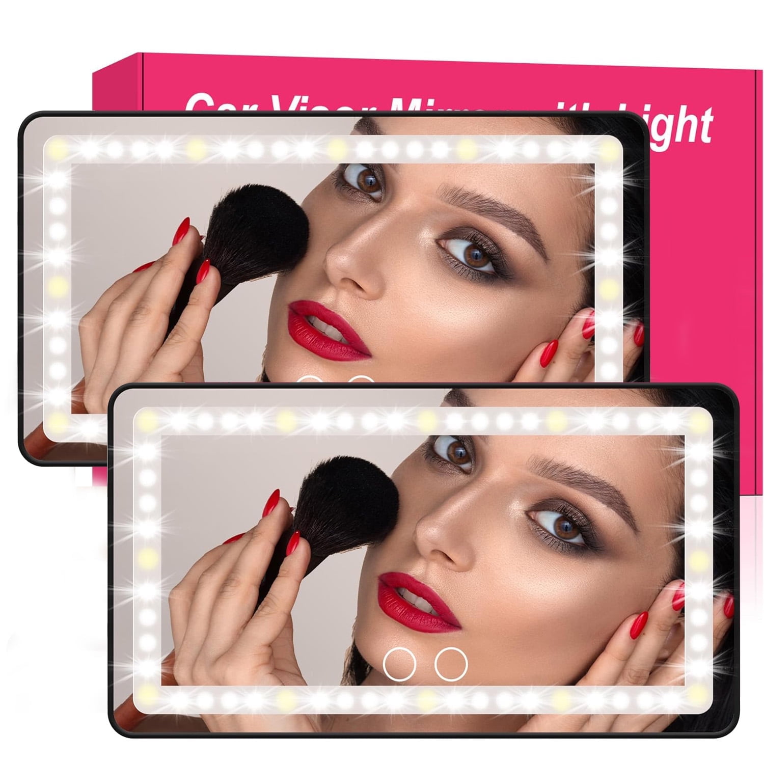 Car Vanity Mirror With Lights, Rechargeable Car Mirror Visor with 3 ...