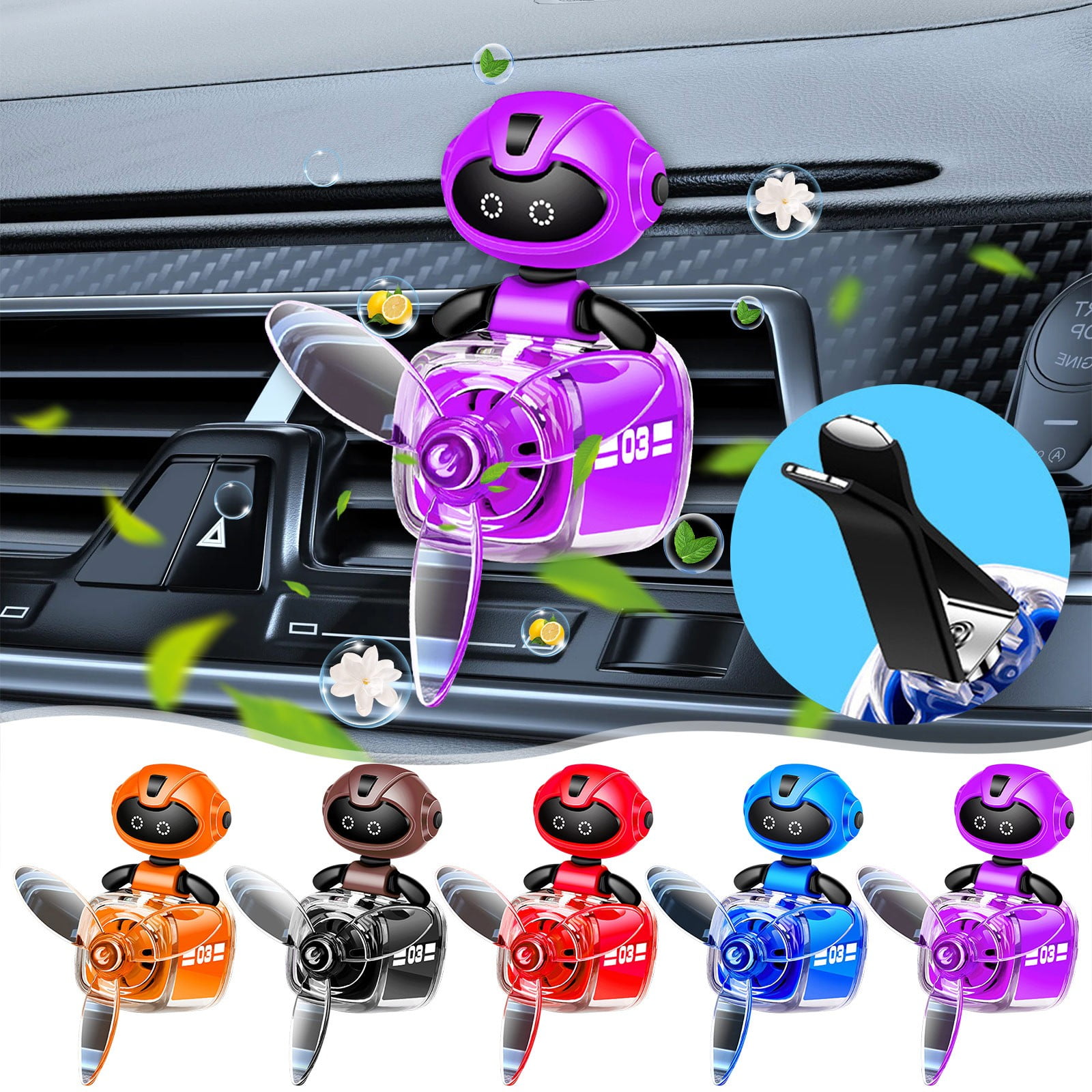 Car Vent Clip Air Freshener Aromatherapy Diffuser with Music Fan Design ...
