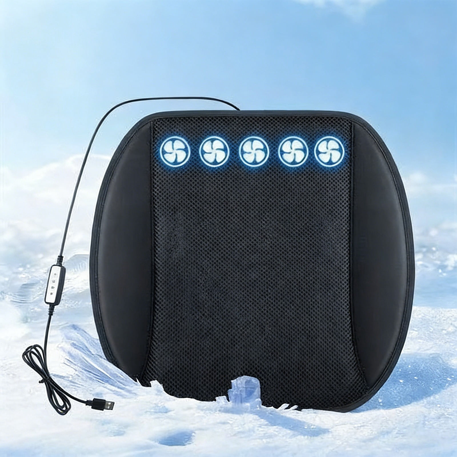 Car Ventilation Seat Cushion USB Fan Adjustable Cooling Comfort for ...
