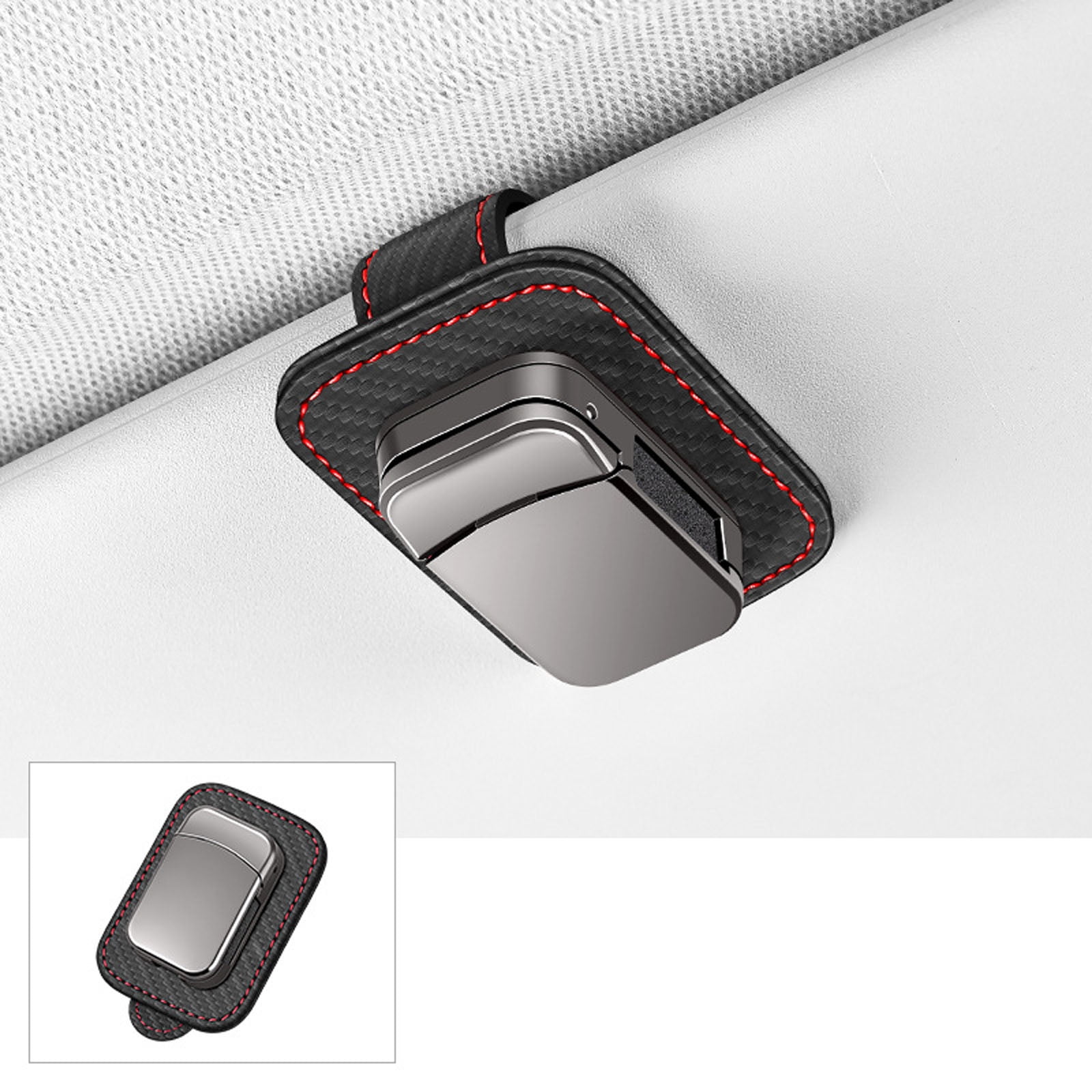 Car Visor Glasses Clip, Alloy Sunglasses And Eyeglasses Holder For Car ...