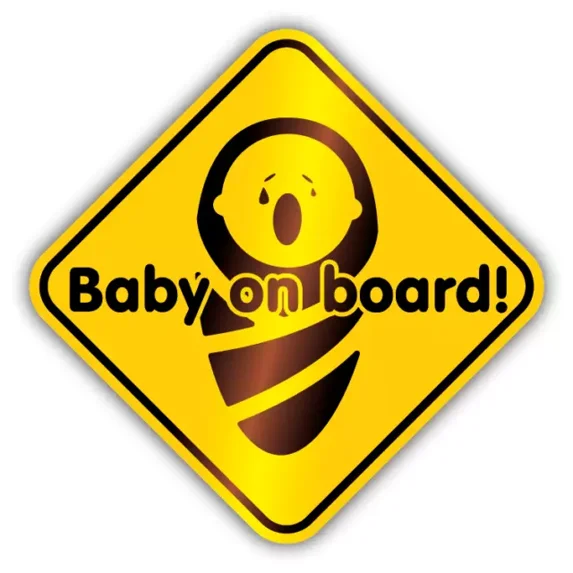 Car Warning Sign Baby On Board Newborn Sticker Phone Decal Water Bottle ...
