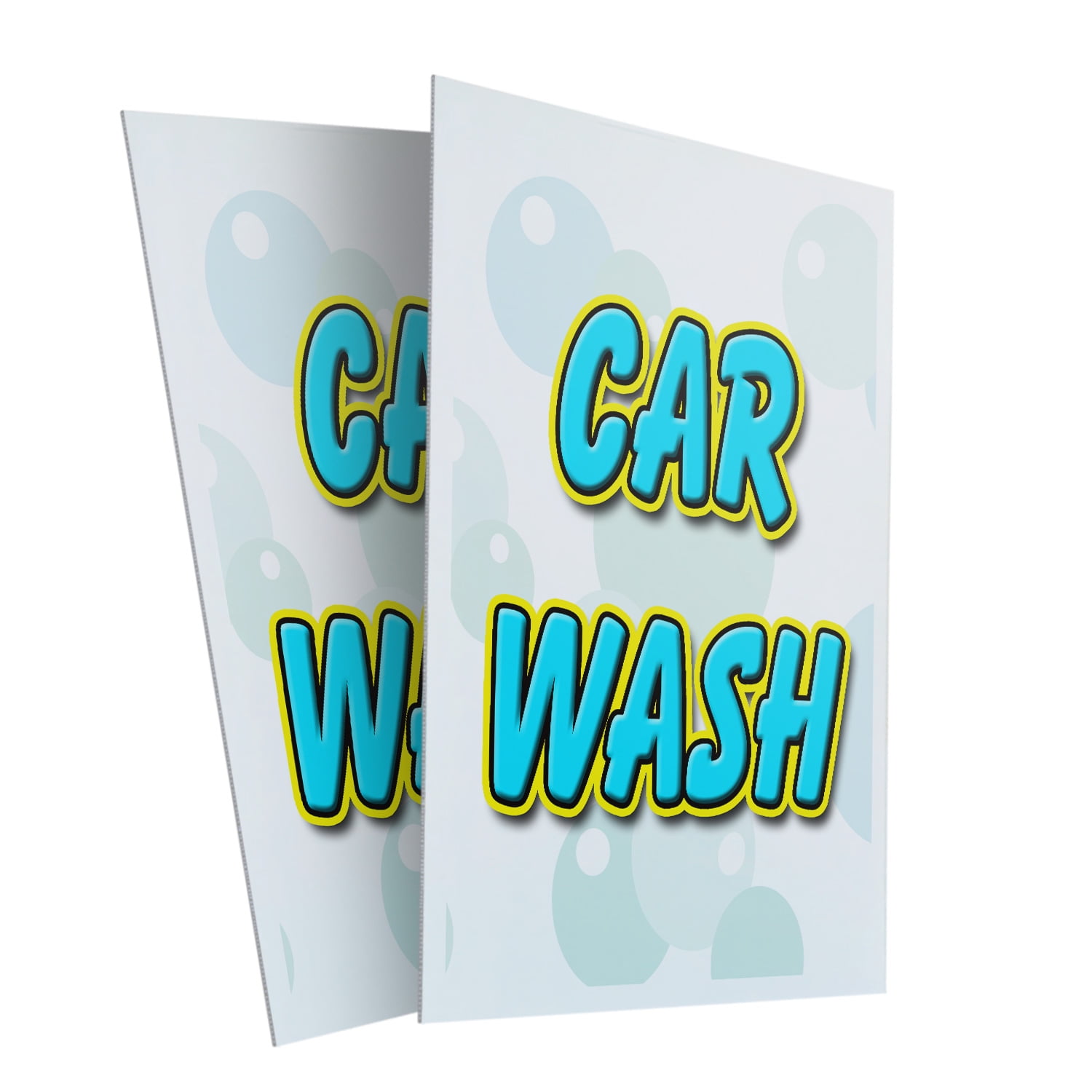 Car Wash (2-PACK) 24" x 36" Plastic Signs | Sign Insert 4mm Corrugated ...