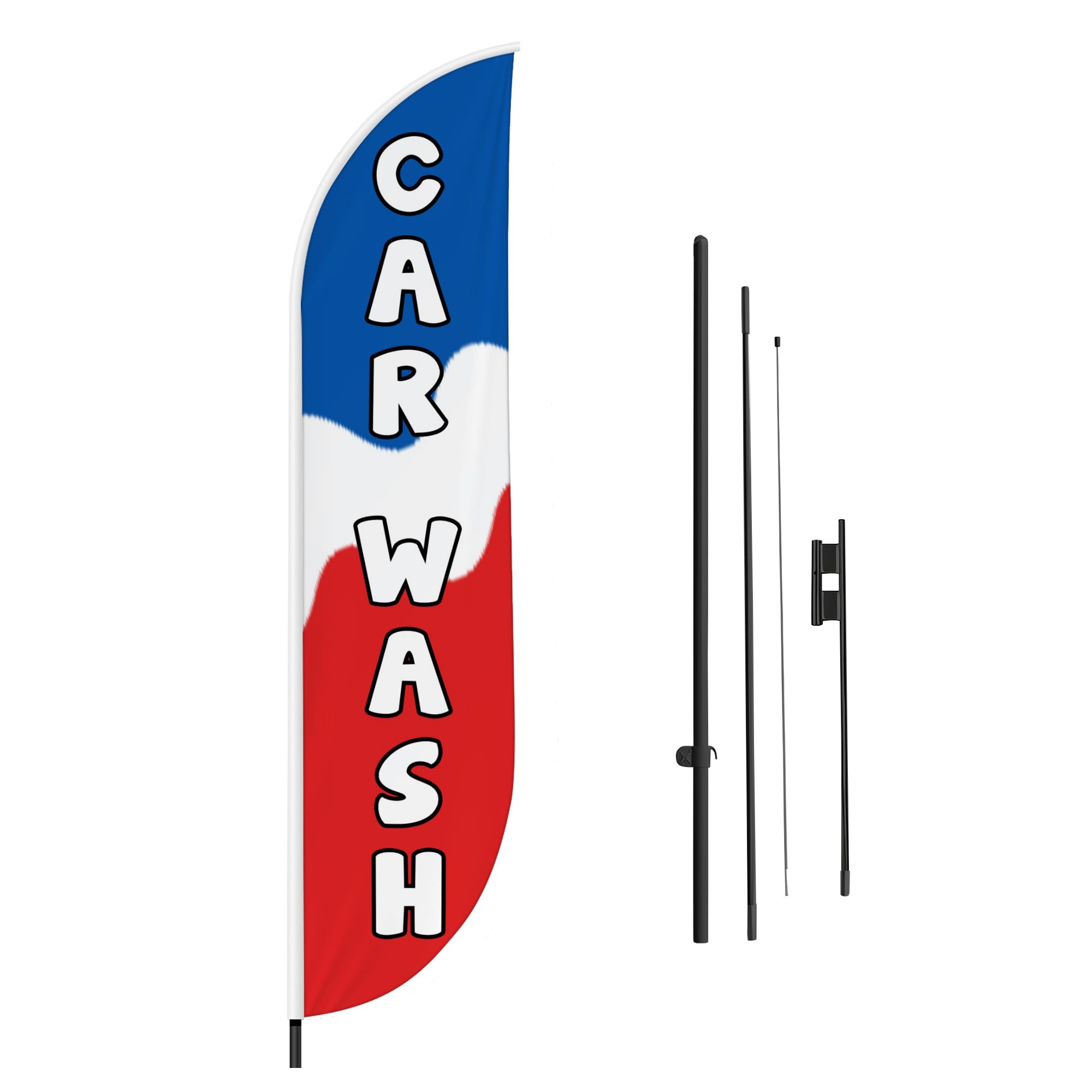 Car Wash 3 Feather Flag(11.5feetX2.5feet) by DreamController for ...