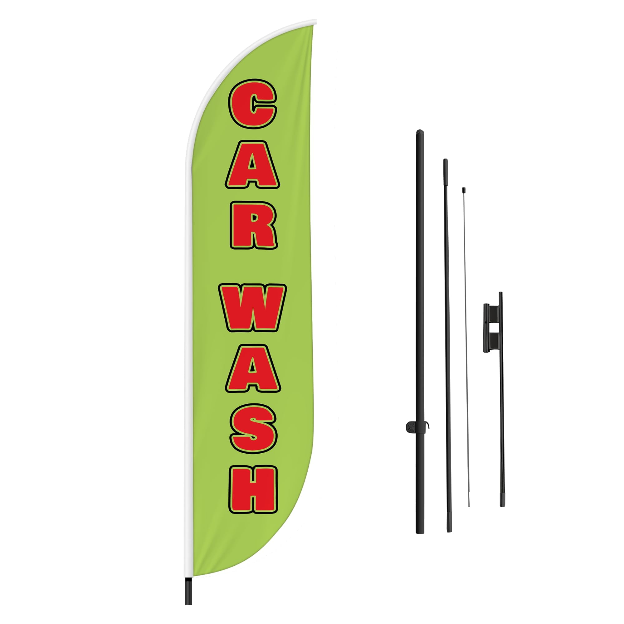 Car Wash 7 Feather Flag(11.5feetX2.5feet) by DreamController for ...