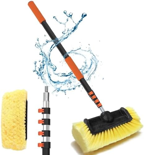 Car Wash Brush with 12FT Long Handle, Car Brushes for Washing 12-Inch ...