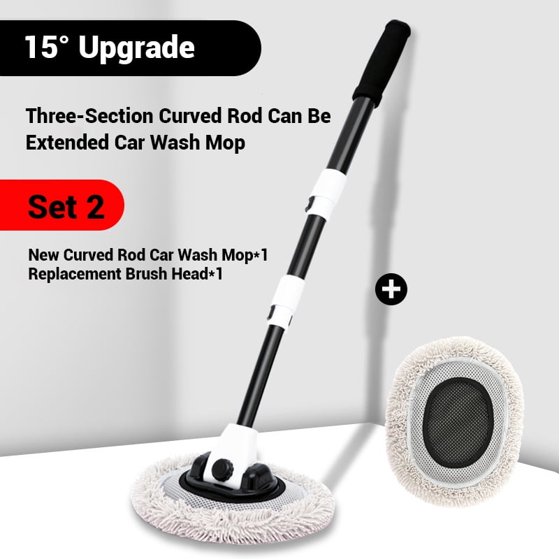 Car Wash Brush Car Cleaning Brush Telescoping Long Handle Mop Soft Hair ...