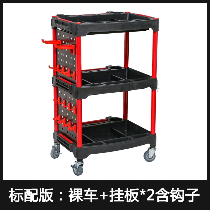 Car Wash Detail Trolley Three-tier Tool Cart Utility Carts Trolley ...