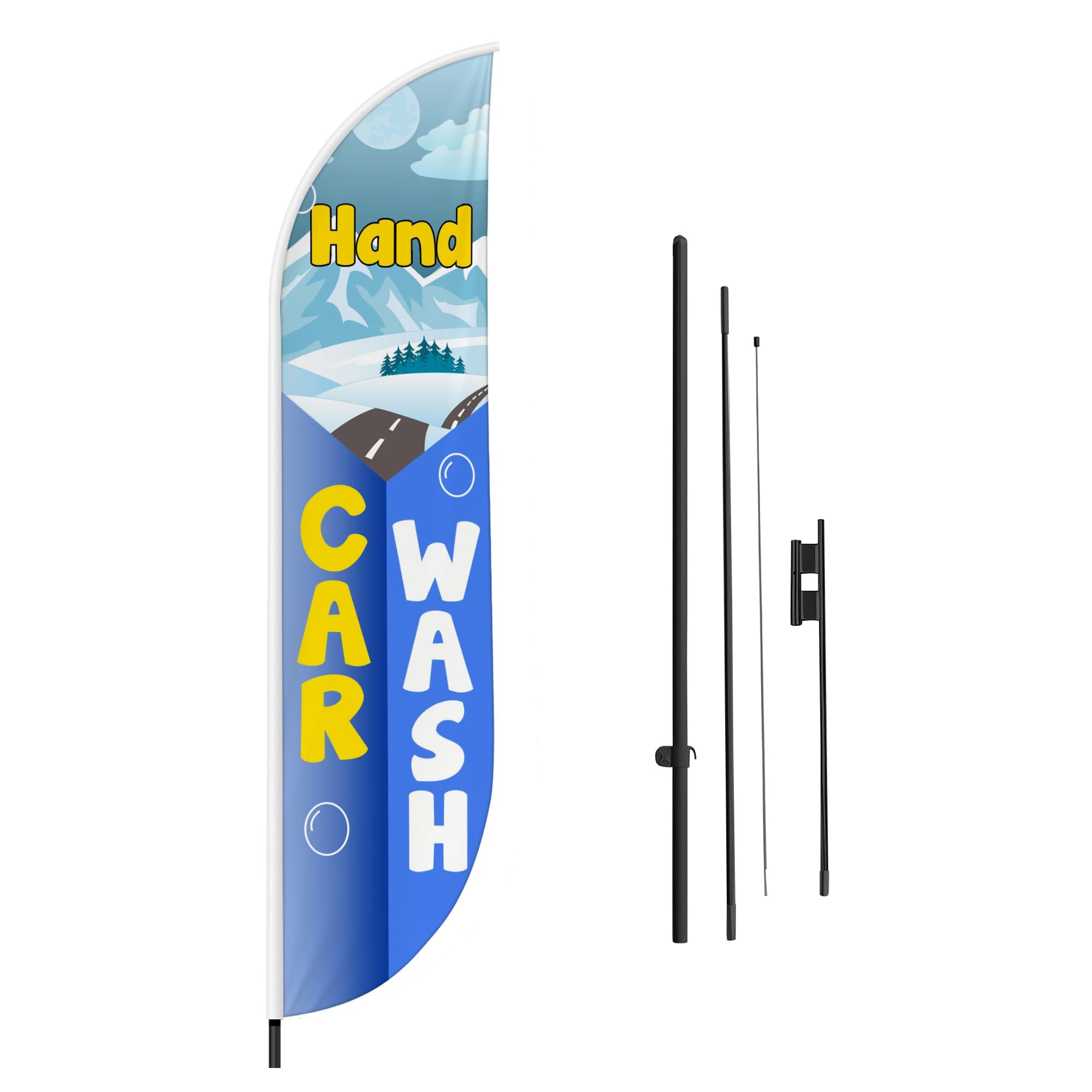 Car Wash Feather Flag(11.5feetX2.5feet) by DreamController for Business ...