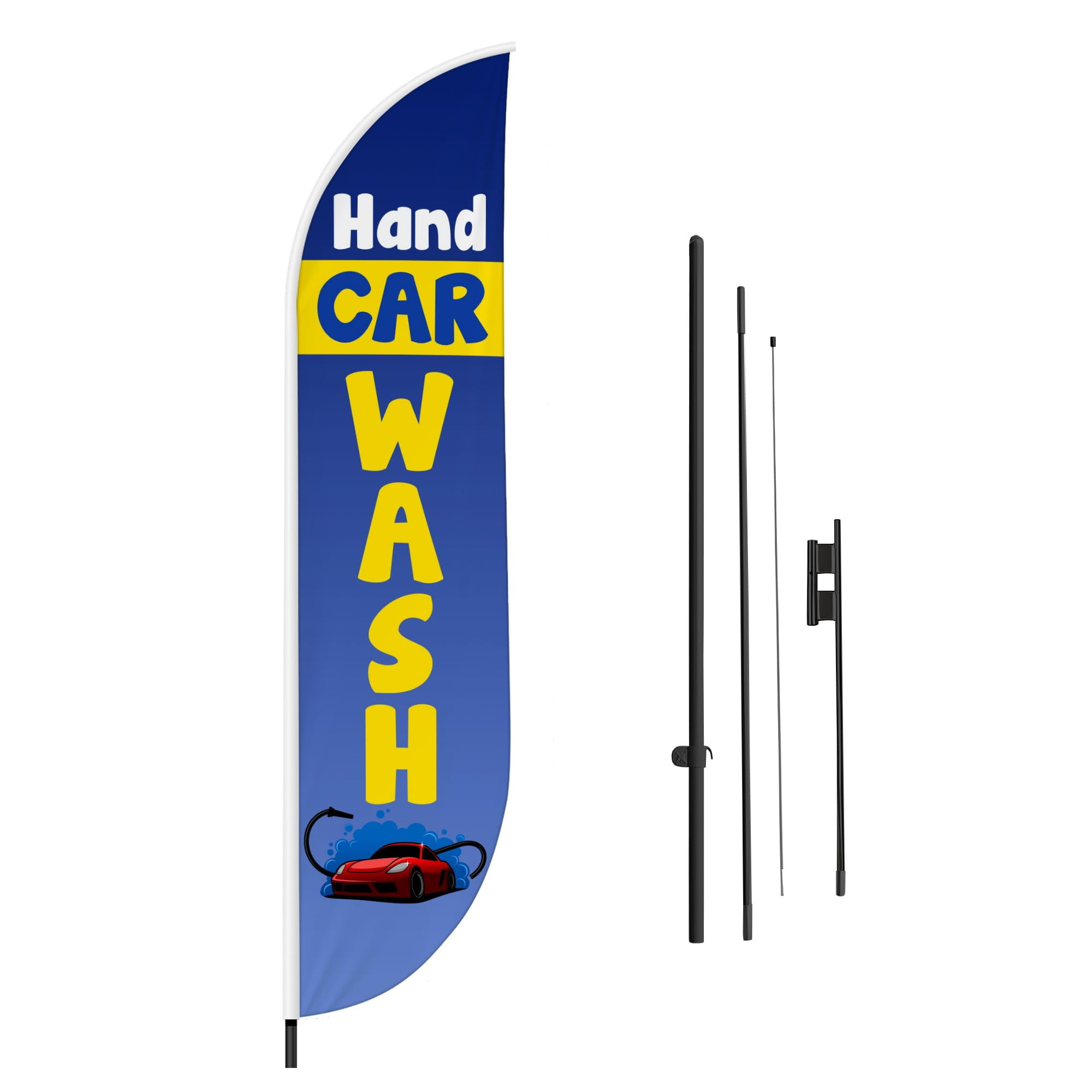 Car Wash Feather Flag(11.5feetX2.5feet) by DreamController for Business ...