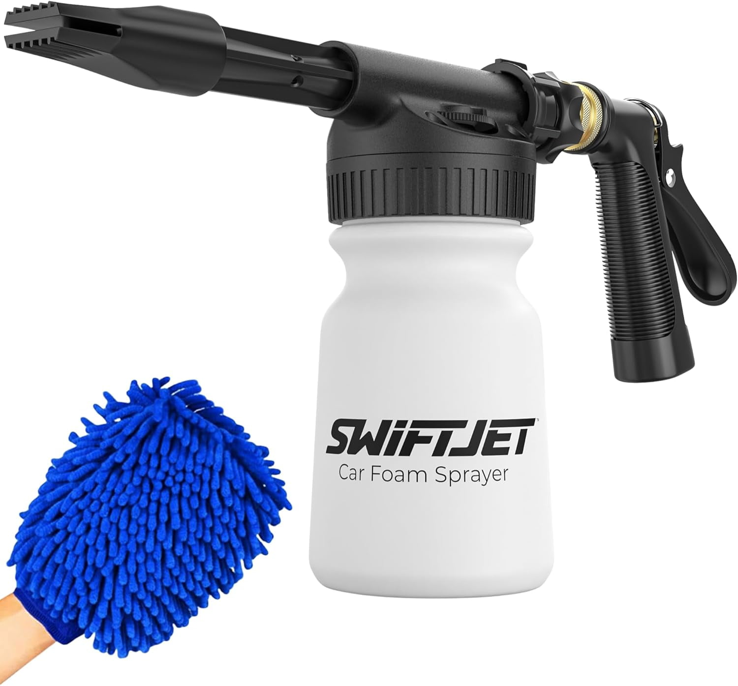 Car Wash Foam Gun + Microfiber Wash Mitt - Car Foam Sprayer - Car Wash ...