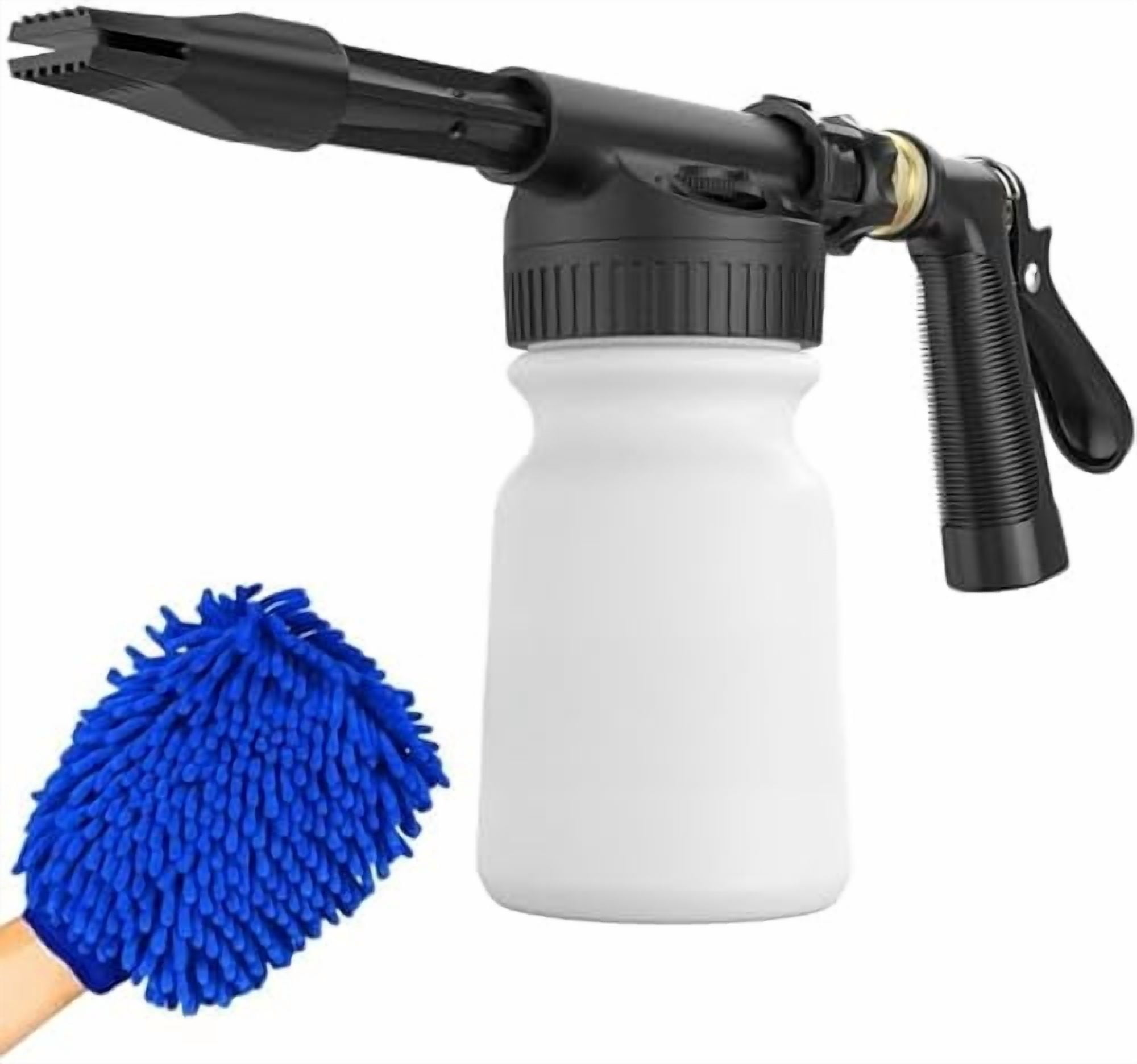 Car Wash Foam Gun + Microfiber Wash Mitt - Works with Any Soap - Garden ...