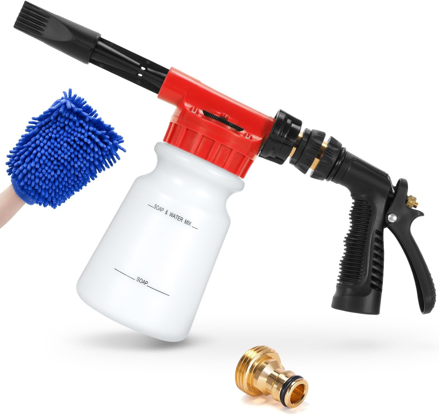 Car Wash Foam Gun, Soap Sprayer With 3/8" Brass Connector & Washing ...