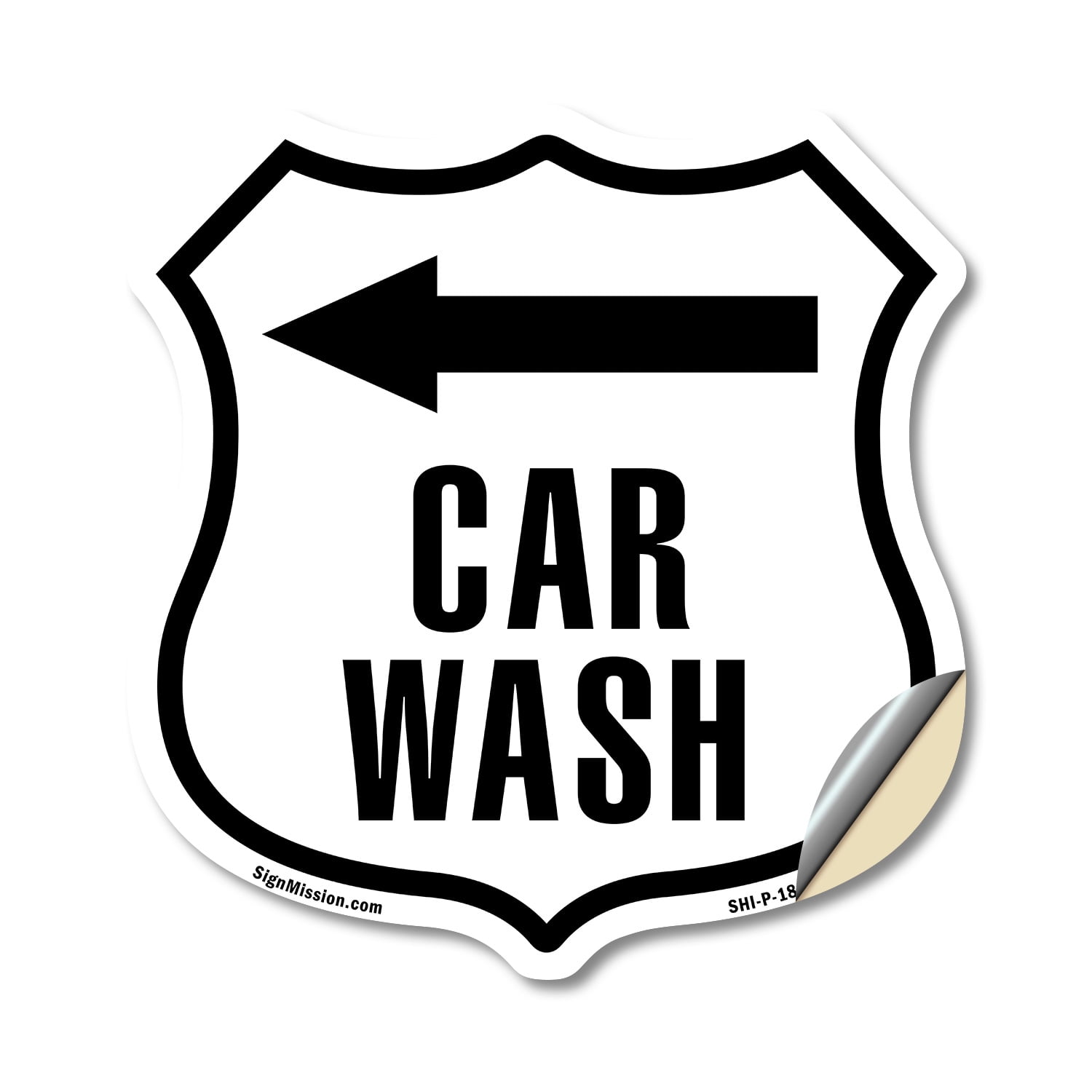 Car Wash Left (2 Pack) 6 inch X 6 inch Shield Shaped Heavy Duty 3.2 mil ...